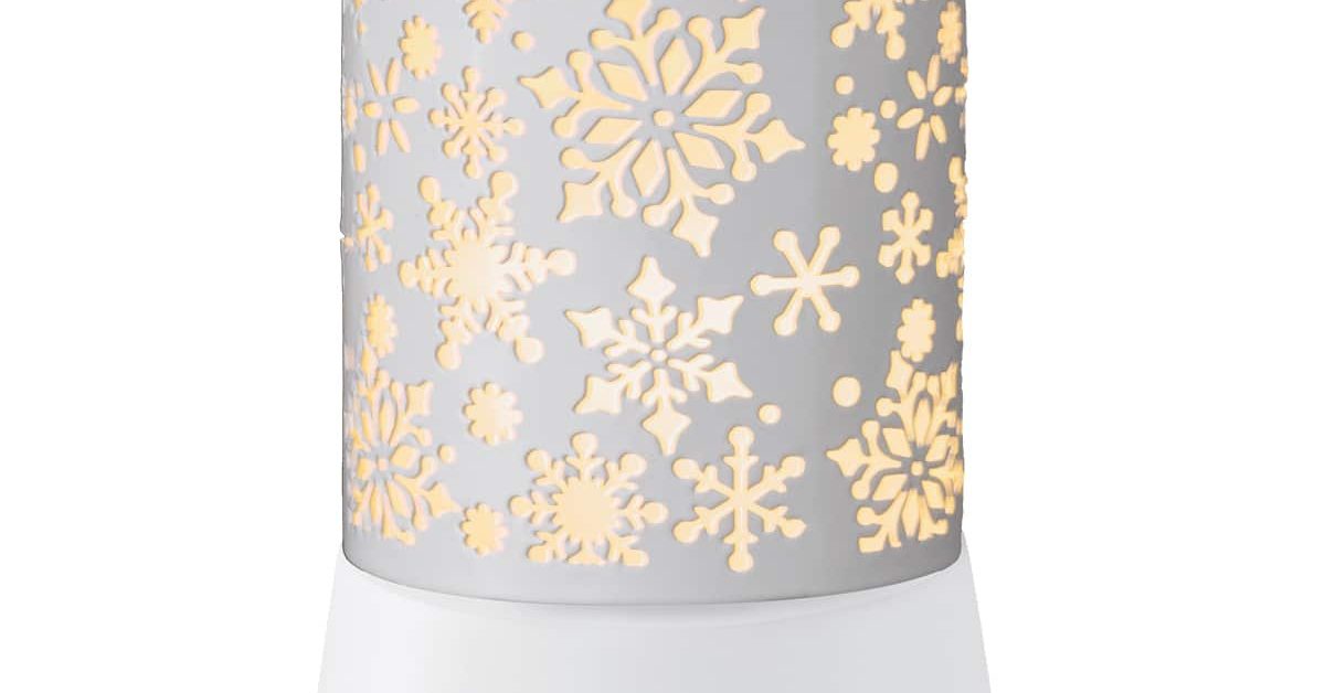 Catching Snowflakes Mini Warmer with Tabletop Base - The Candle ...