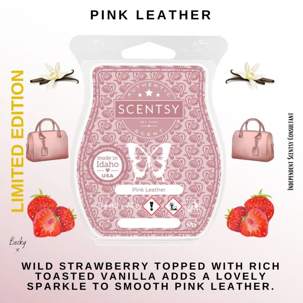 Pink Leather Scentsy Wax Bar (August Scent of the Month) - The Candle ...